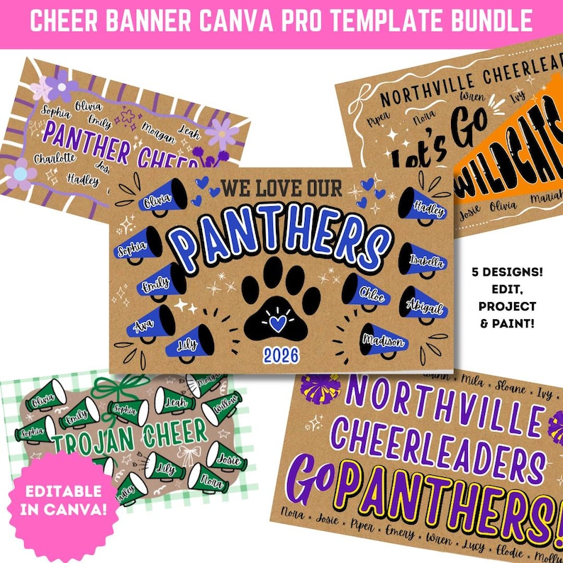 Cheer Team Senior Night Banner Template: Canva DIY Project (digital ...
