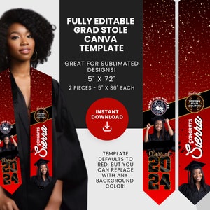 Custom Maroon Grad Stole - Etsy