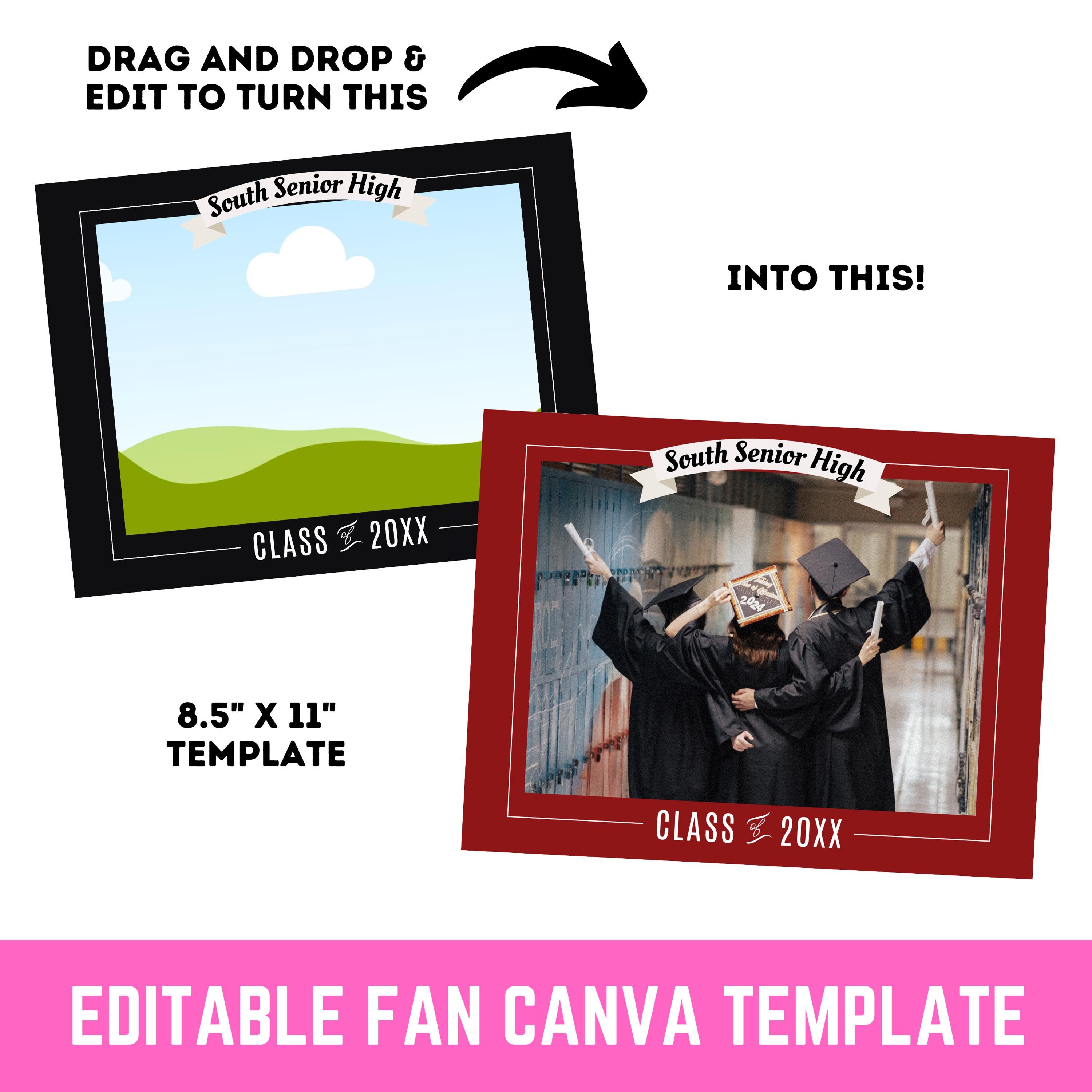 Editable Graduation Photo Frame Grad Photo Frame Template 8.5x11 Drag ...