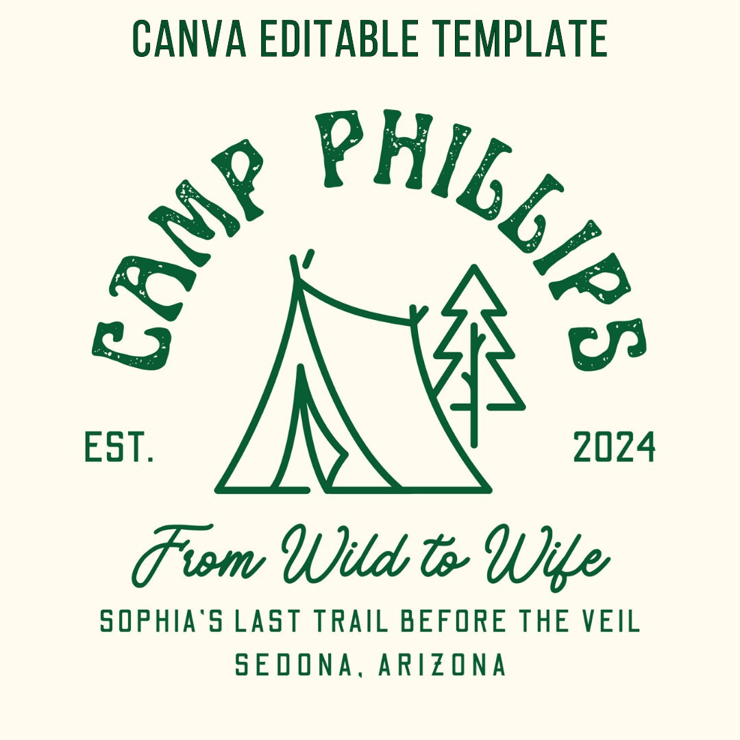 Bach Camp Logo Template Editable Canva Bach Logo Bachelorette Party ...