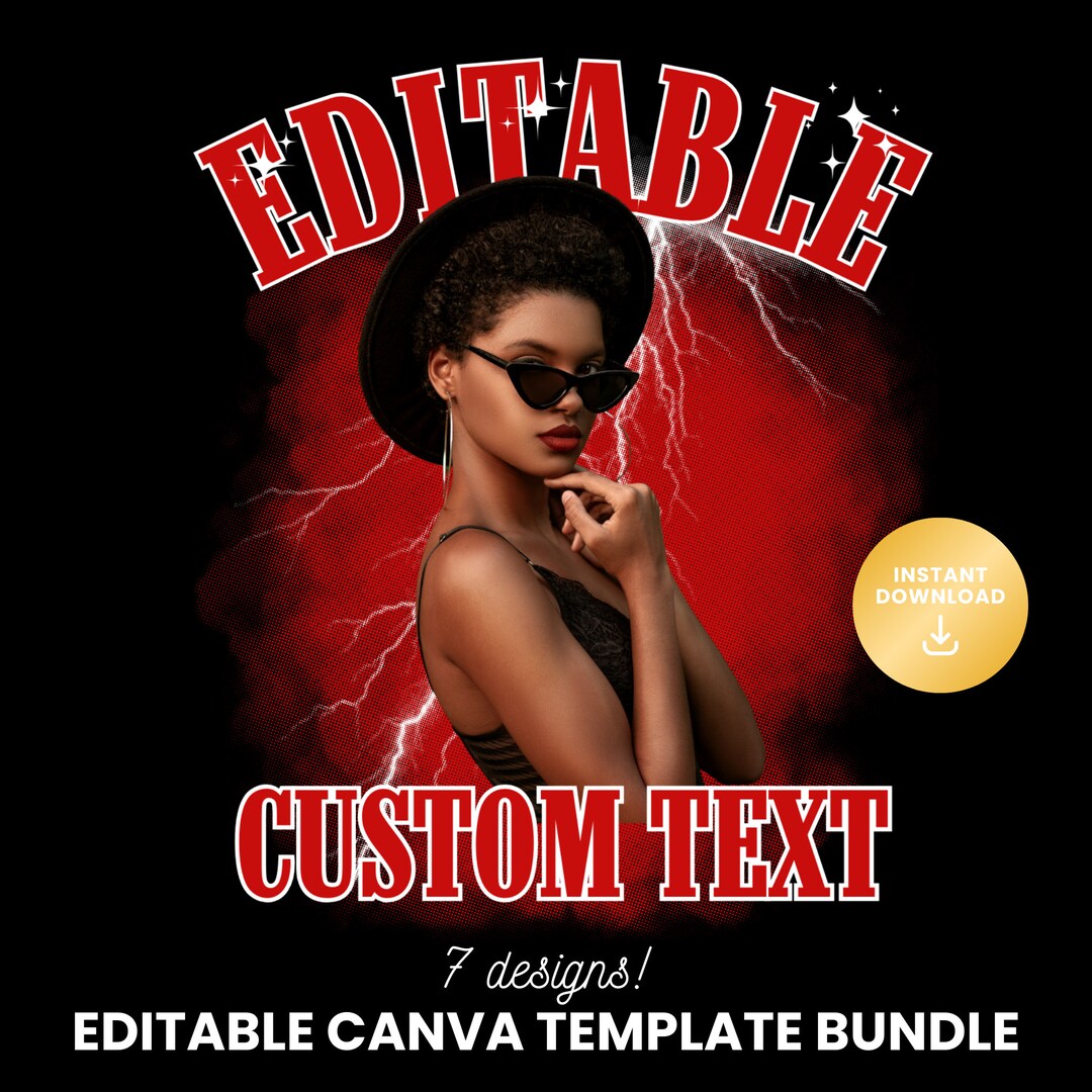 Custom Bootleg Rap Tee Template Bundle Custom Photo Birthday Concert ...