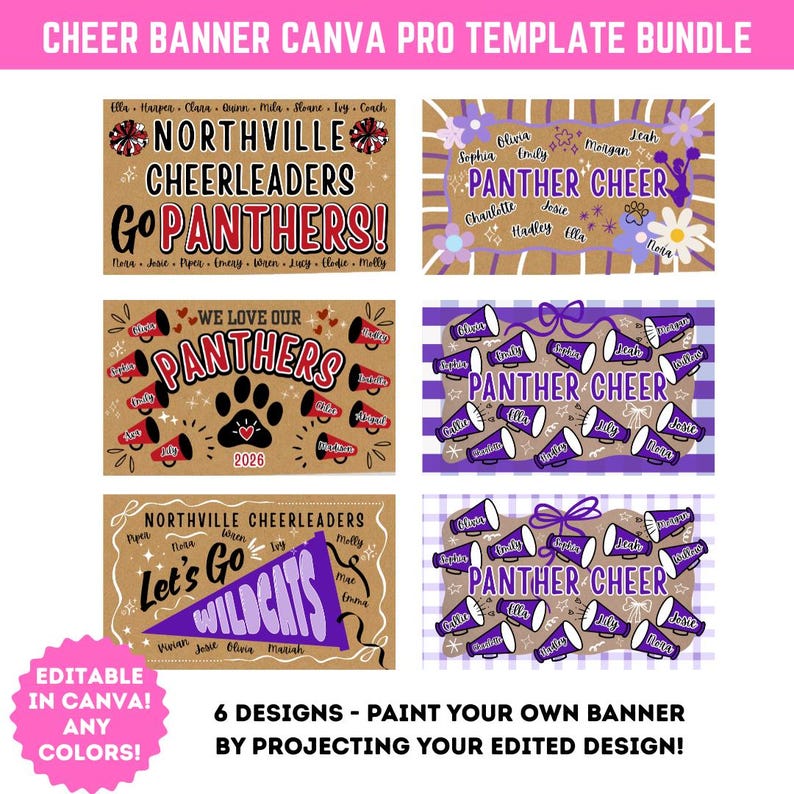 Cheer Team Senior Night Banner Template: Canva DIY Project (digital ...