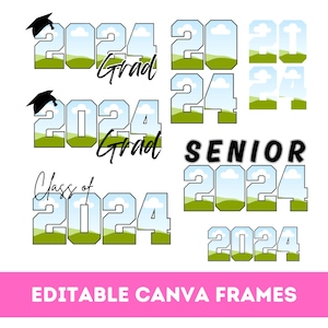 Canva 2024 Senior Photo Frame Template '24 Graduate Canva Frames Bundle ...