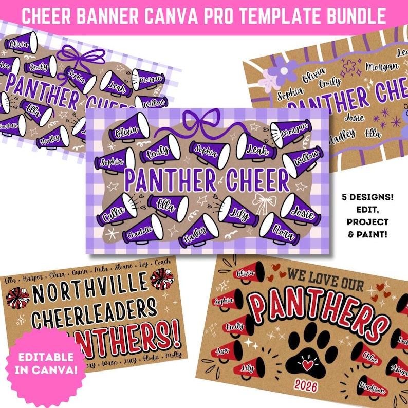 Cheer Team Senior Night Banner Template: Canva DIY Project (digital ...