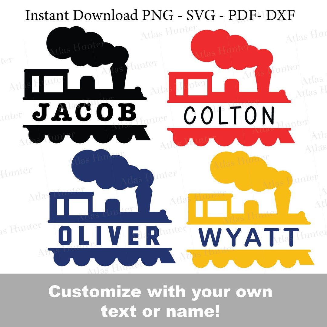 Train Split Name Monogram SVG Train Engine Locomotive Split Monogram ...
