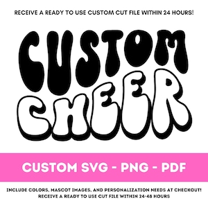 Custom Cheer SVG Wavy Font Cheerleader Cut File for Vinyl Tshirt ...