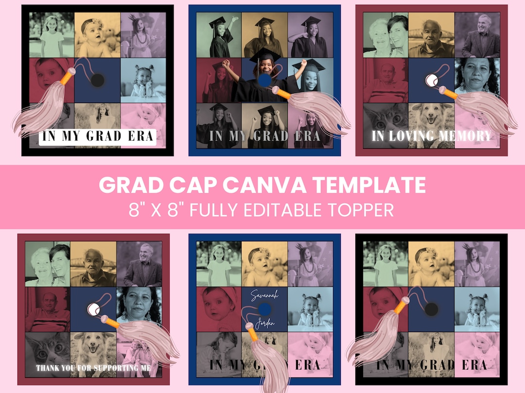 Custom Grad Cap Topper Canva Template Graduation Decor Decorating Grad ...