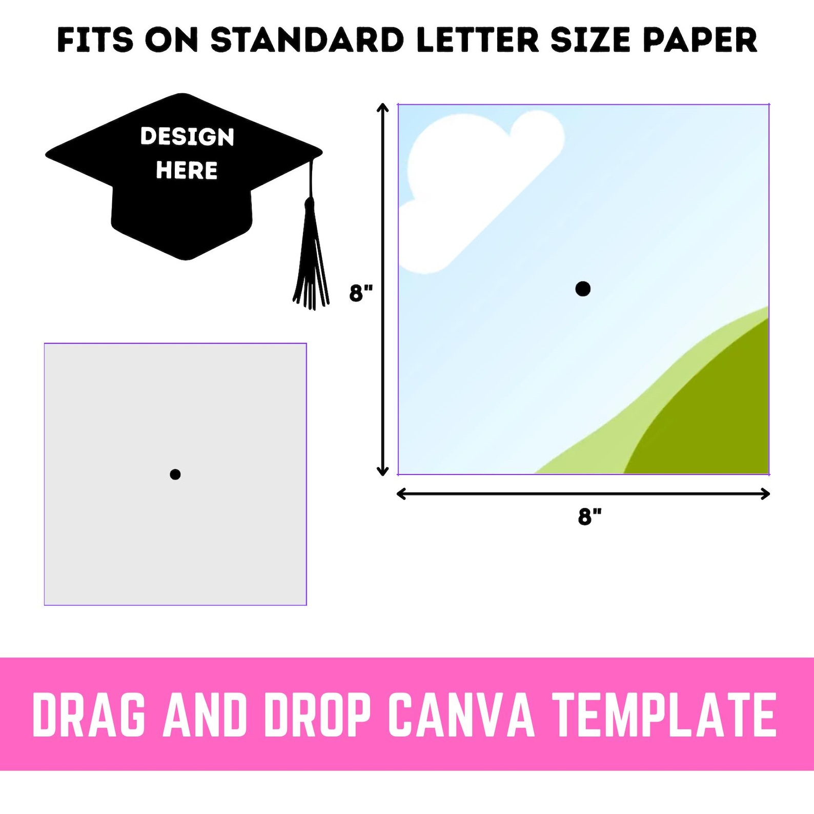 Graduation Cap Topper Template Grad Hat Template Blank Graduation Cap ...
