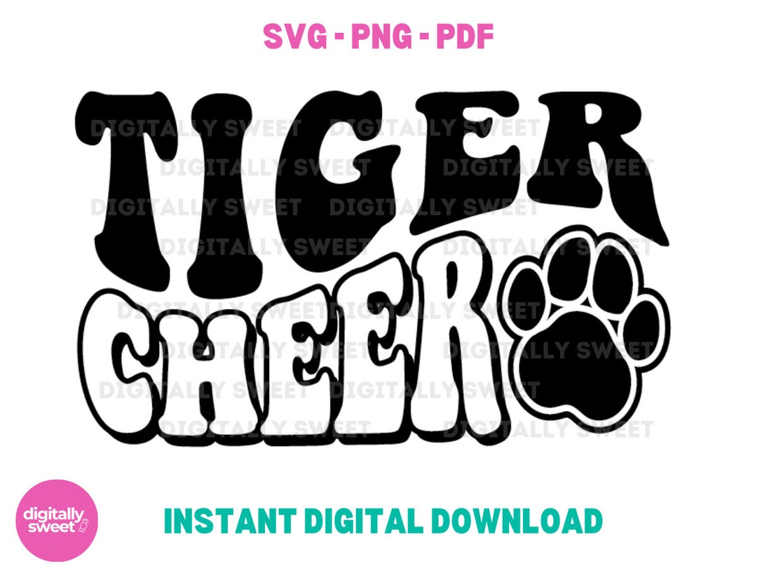 Tiger Cheer Cut File Wavy Font Tigers Cheerleader SVG School Spirit ...