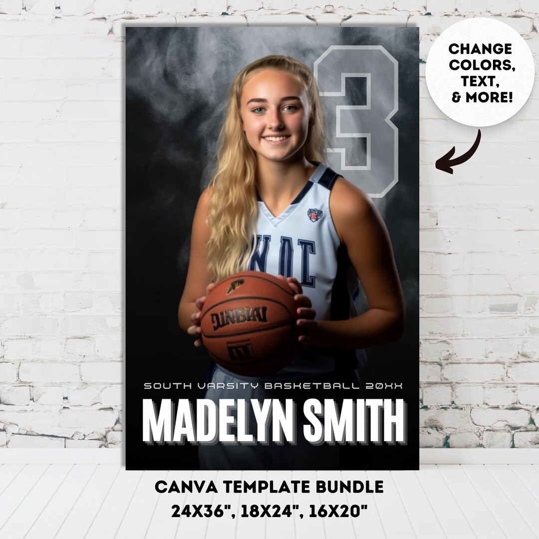 Senior Girls Basketball Poster Template Senior Night Sport Poster Canva ...