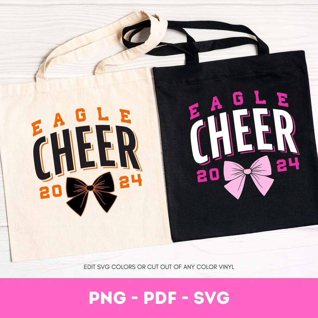 Eagle Coquette Cheer Cut File Eagle Cheerleader Bow Cheer Design Eagle ...