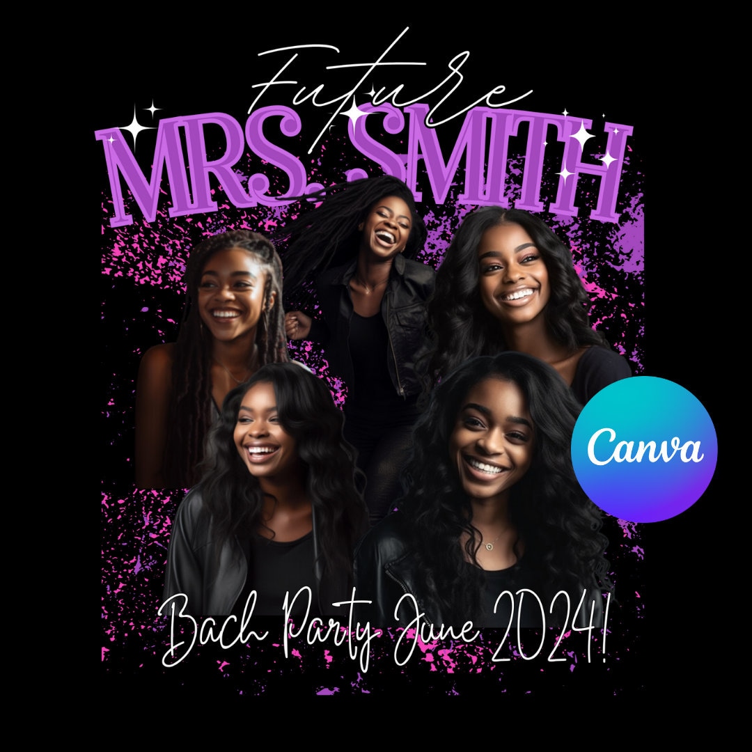 Template for Custom Bootleg Rap Tee Canva Editable Custom Photo Bach ...