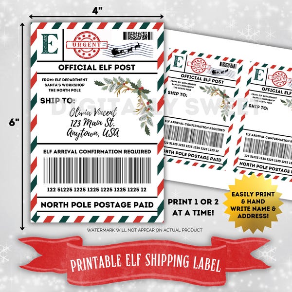 Elf on Shelf Mail Label - Etsy