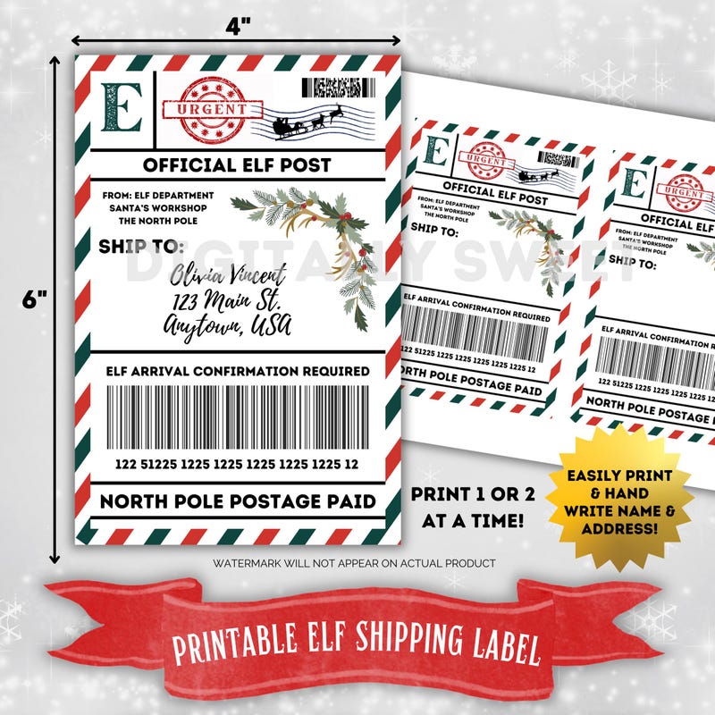 Elf on Shelf Mail Label - Etsy