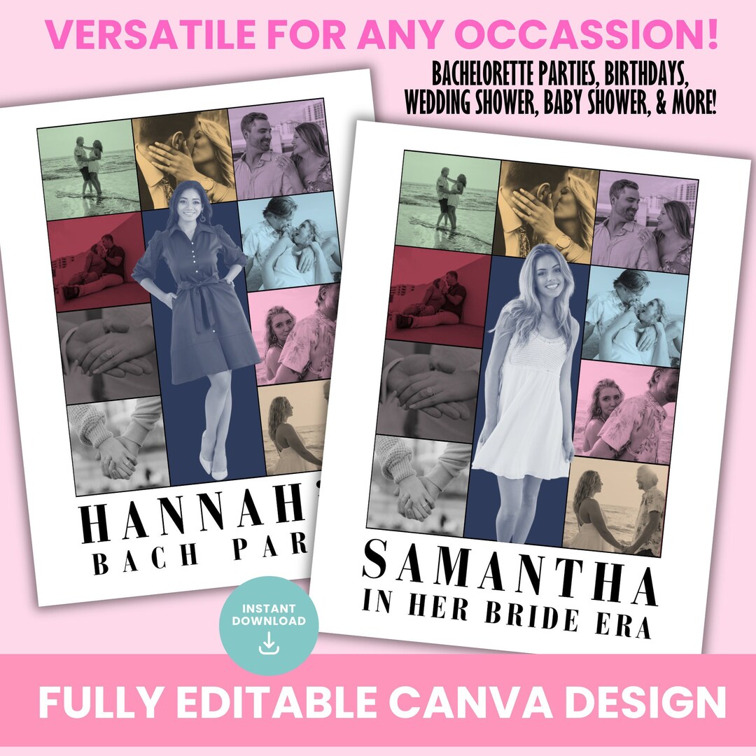 Eras Poster Template Editable Concert Poster Grid Eras Themed Birthday ...