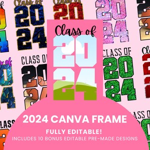 2024 Senior Canva Photo Frame Template '24 Graduate Canva Frames Bundle ...