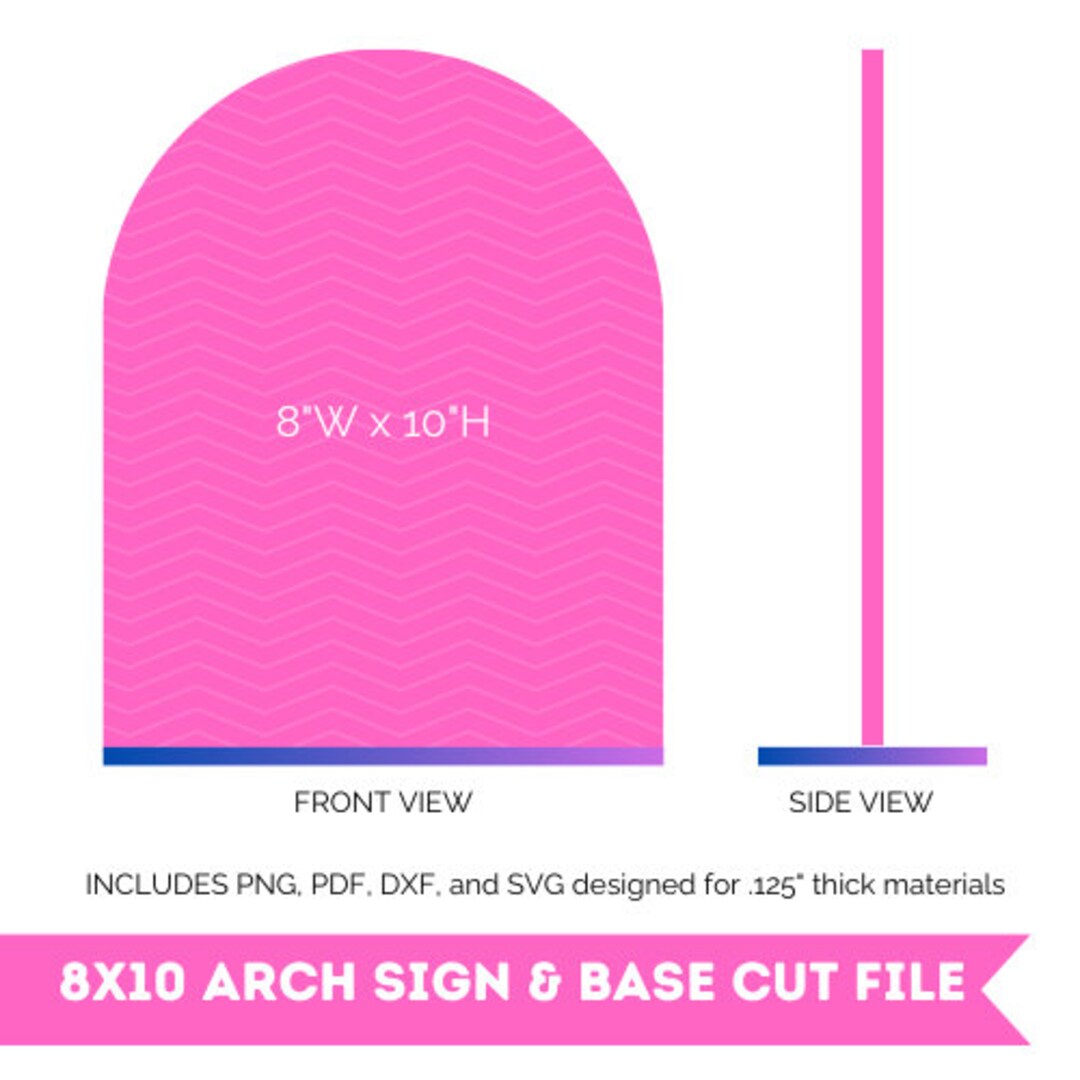 8x10 Arch QR Sign Cut File Table Business Sign for Laser Cutters SVG ...