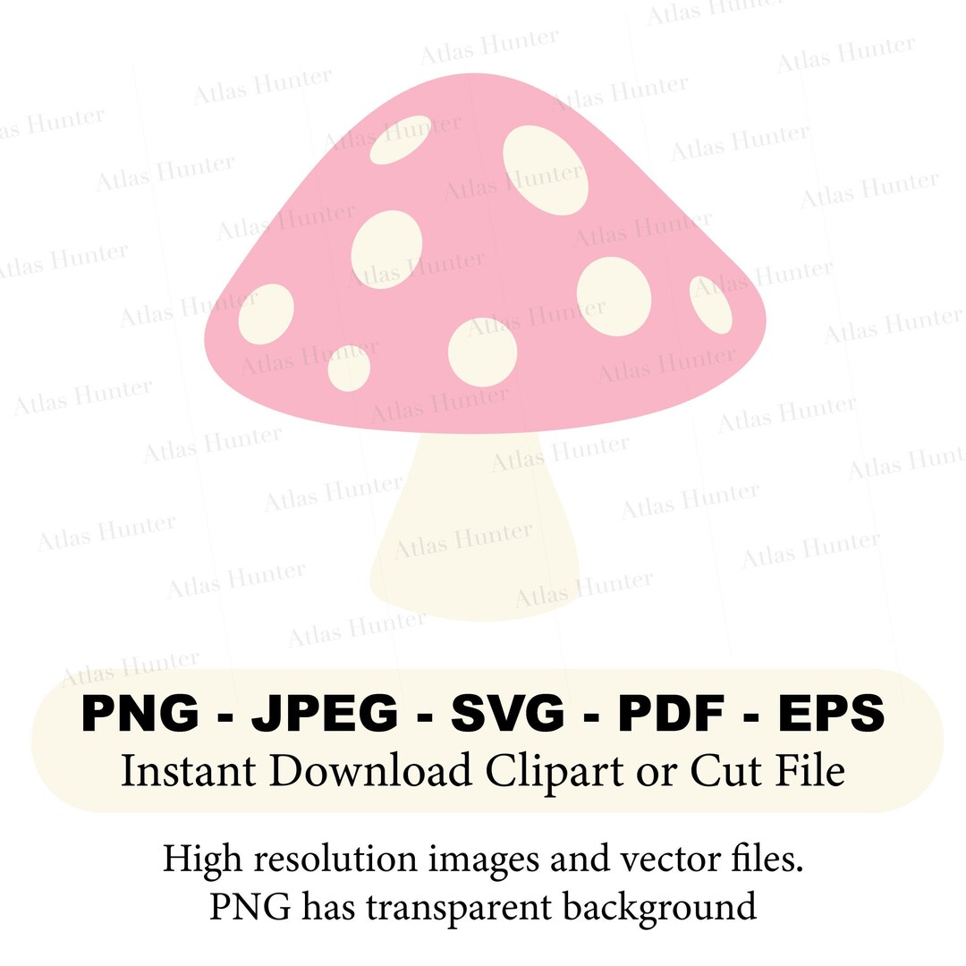 Mushroom SVG Toadstool Cut File Clipart PNG PDF Jpeg Ready to Use ...