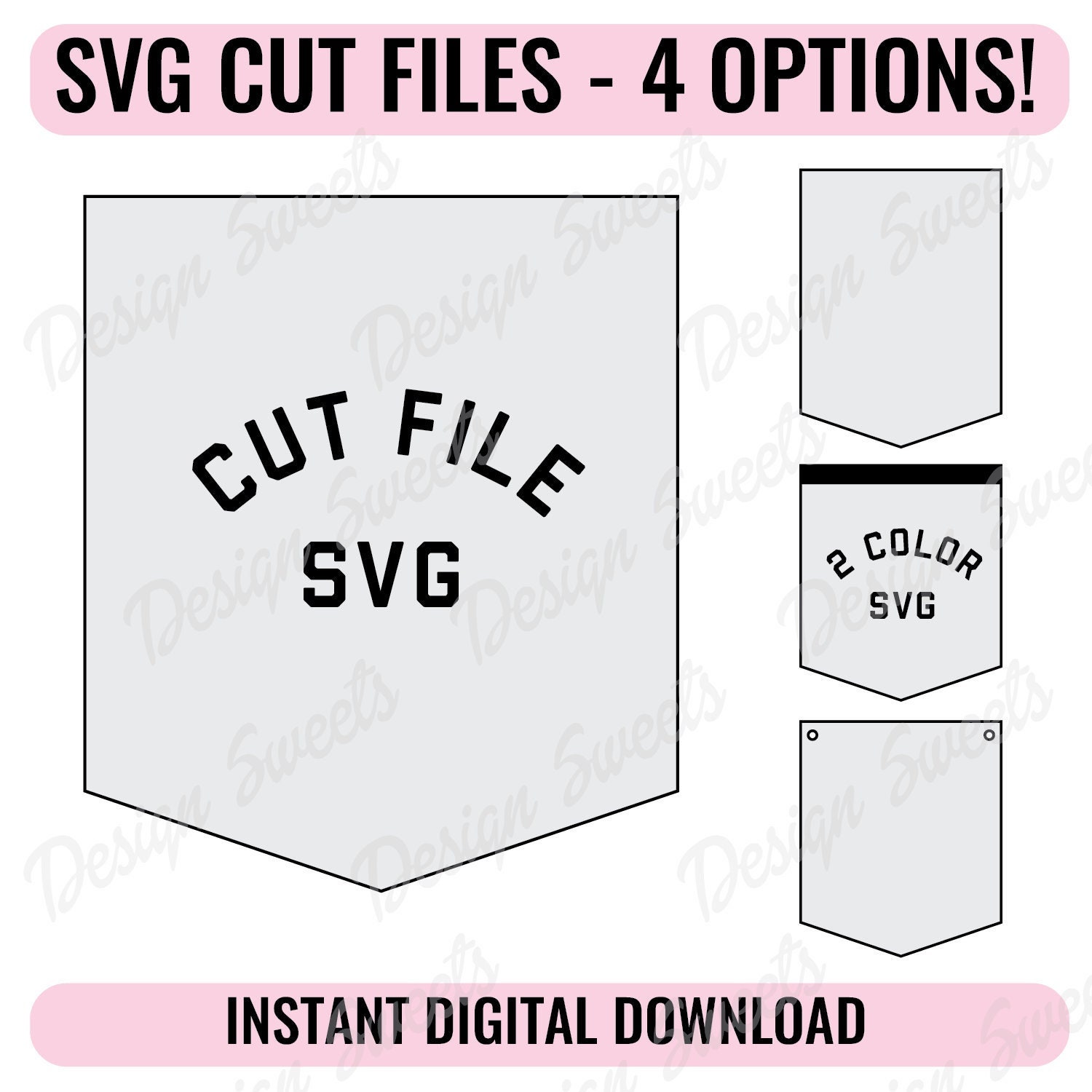 Vertical Pennant Banner SVG Cut File Shape for Cricut or Silhouette ...