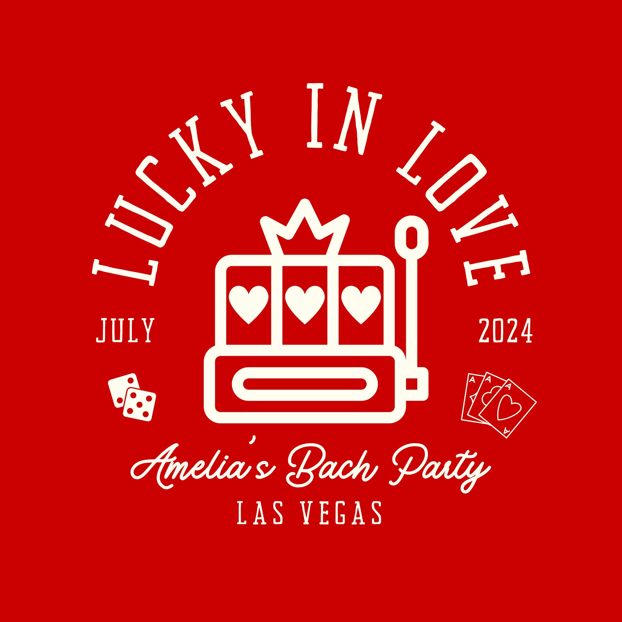 Lucky in Love Bach Party Logo for Vegas Bachelorette Trip Customizable ...