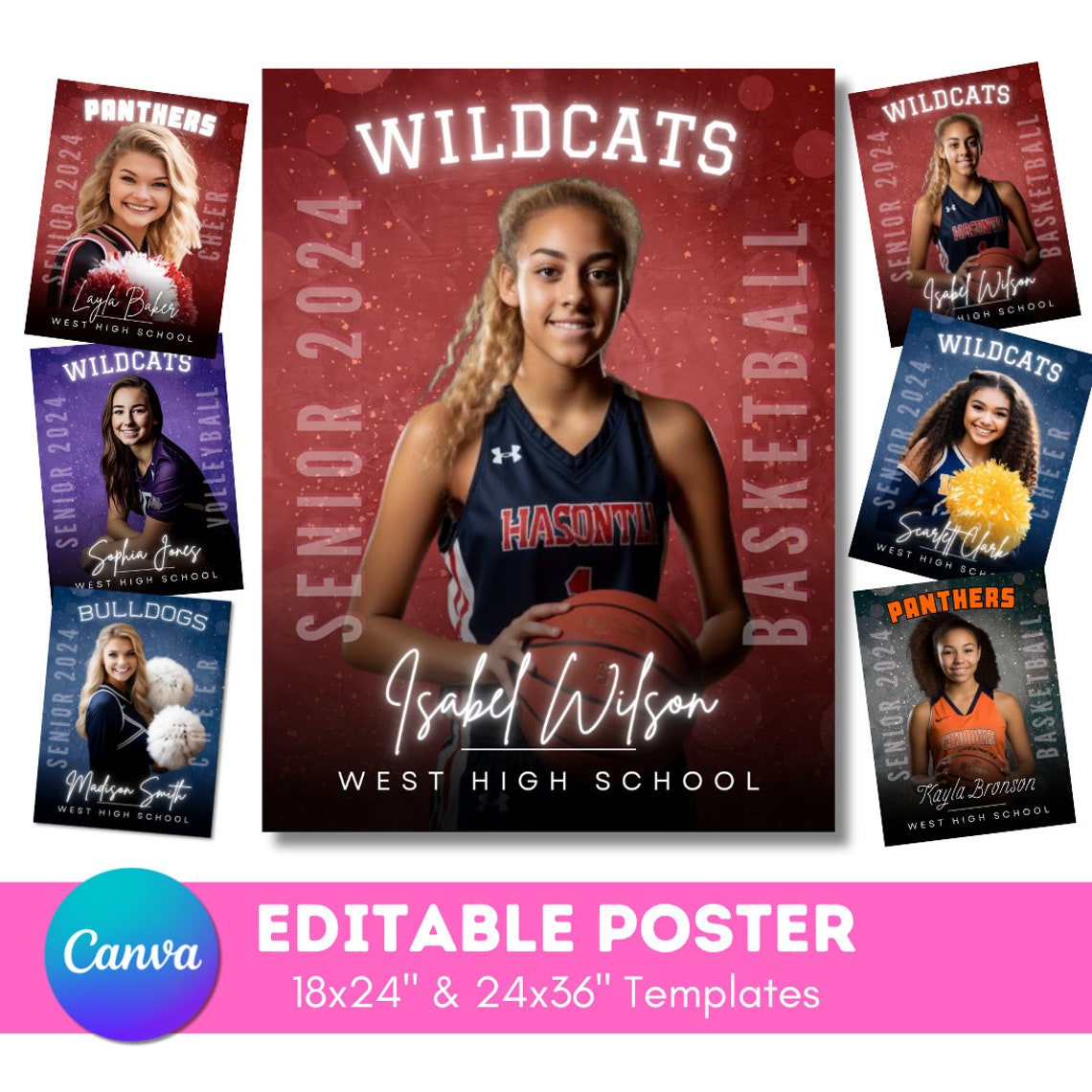 Senior Night Sport Poster Template Canva Download Editable Poster ...