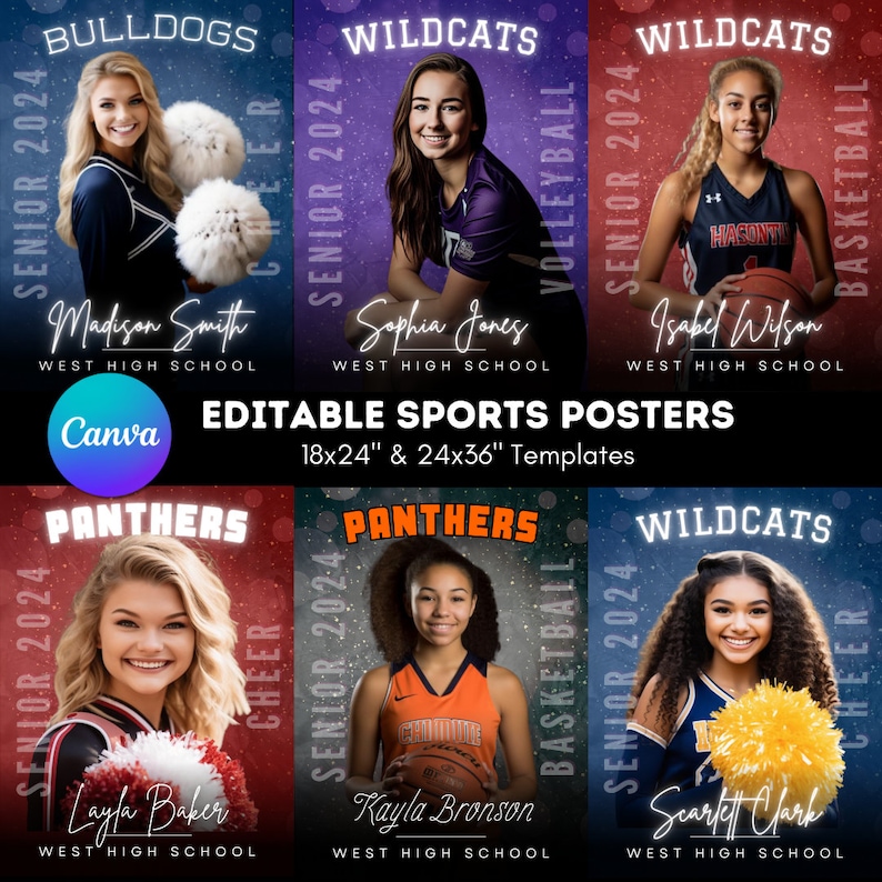 Senior Night Sport Poster Template Canva Download Editable Poster ...