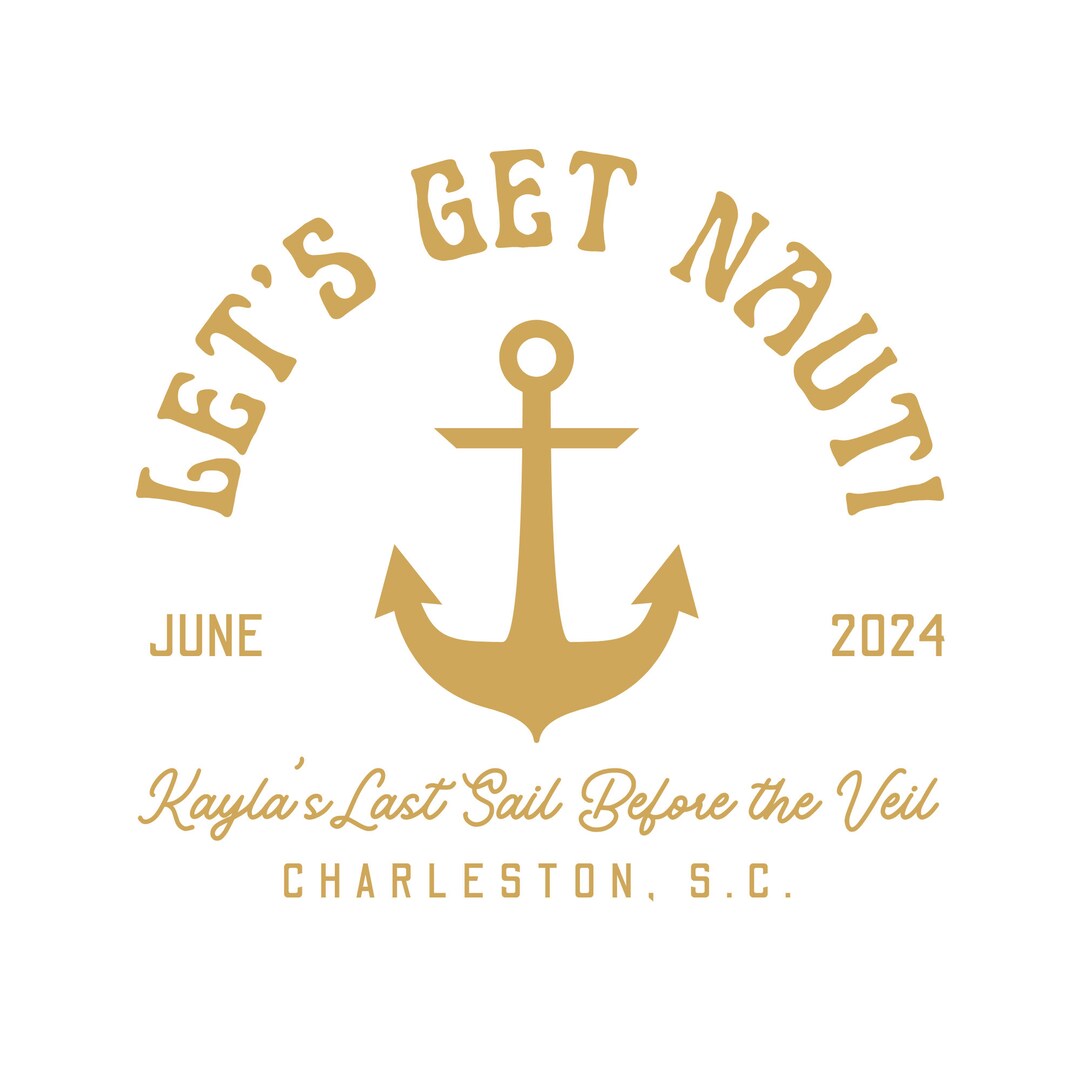 Sailor Bachelorette Party Let;s Get Nauti Logo Template Editable Beach ...