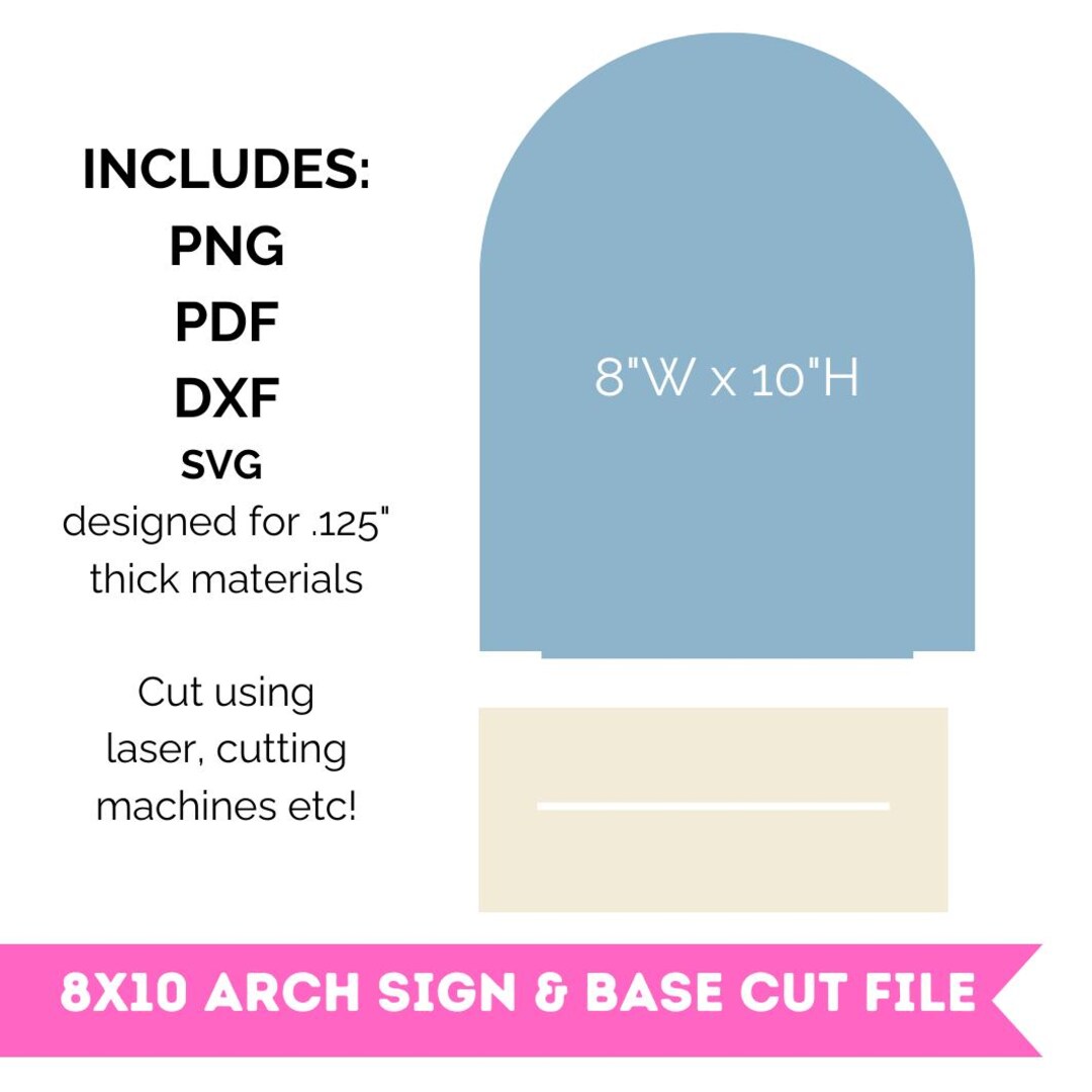 8x10 Arch QR Sign Cut File Table Business Sign for Laser Cutters SVG ...