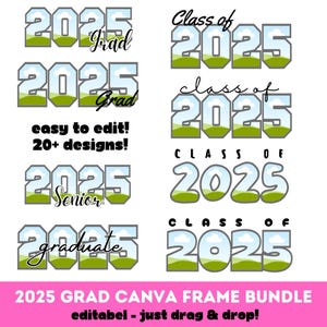 2025 Senior Canva Photo Frame Template '25 Graduate Canva Frames Bundle ...