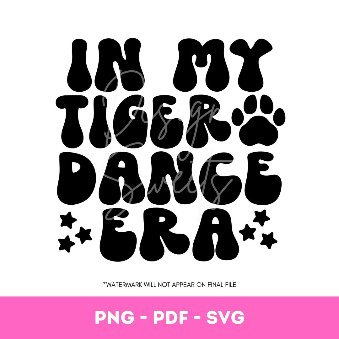 Tiger Dance Era Cut File Wavy Font Tigers Dance Team SVG School Spirit ...