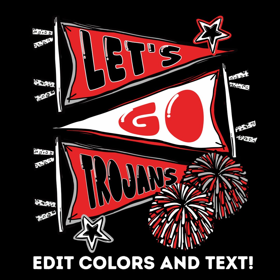 Editable Pennant Flag Canva Frame School Mascot Template & Sports Team ...
