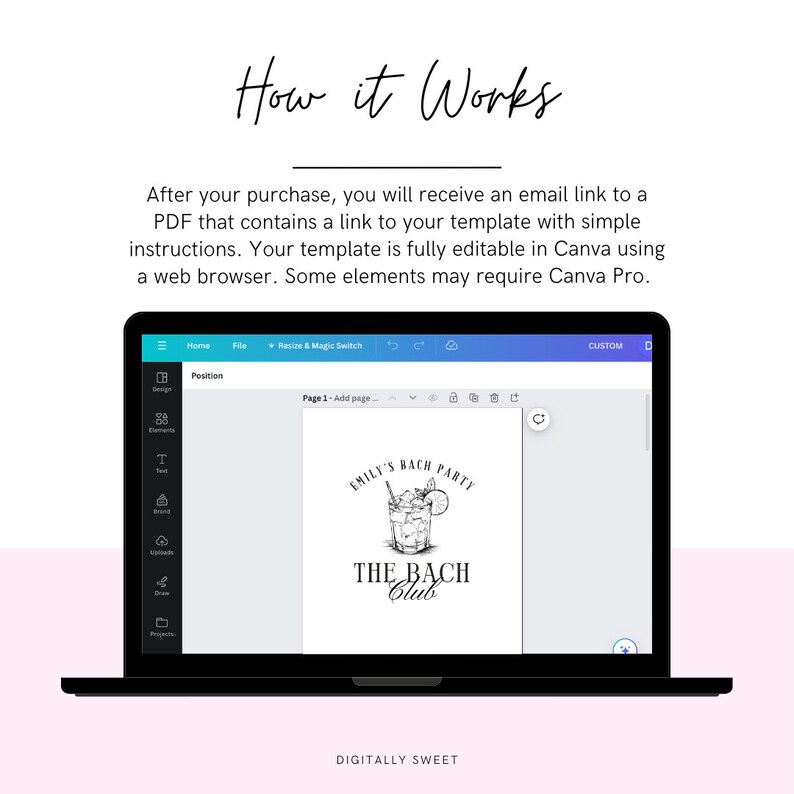 Bach Party Logo Template Editable Social Club Logo Girls Club for ...