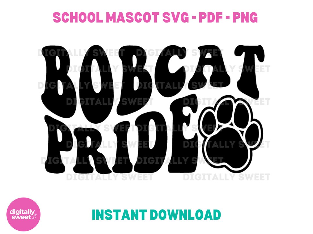 Bobcat Pride Retro Disco Cowboy Font Bubble Letters SVG PNG PDF ...