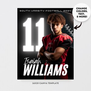 Football Poster Canva Template Design Your Own Custom Senior Football ...