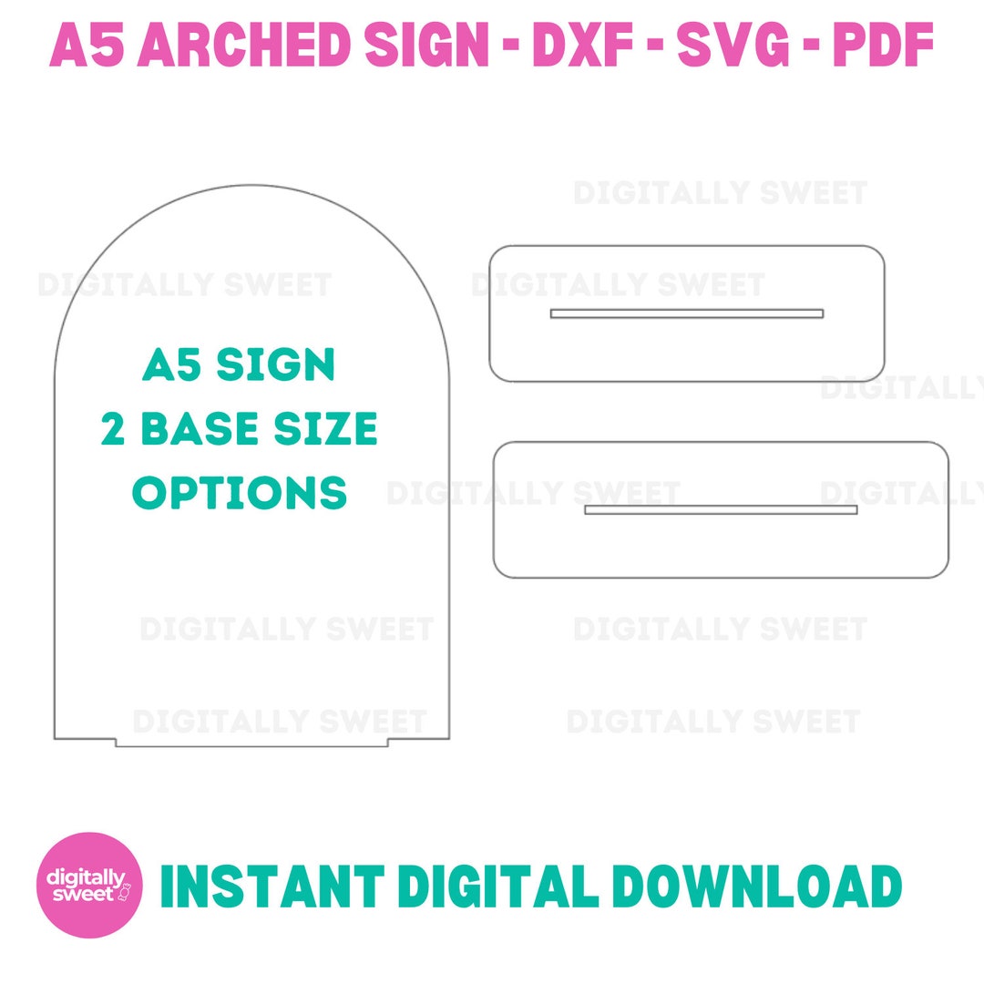 A5 Arch QR Sign Cut File Table Business Sign for Laser Cutters SVG Cut ...