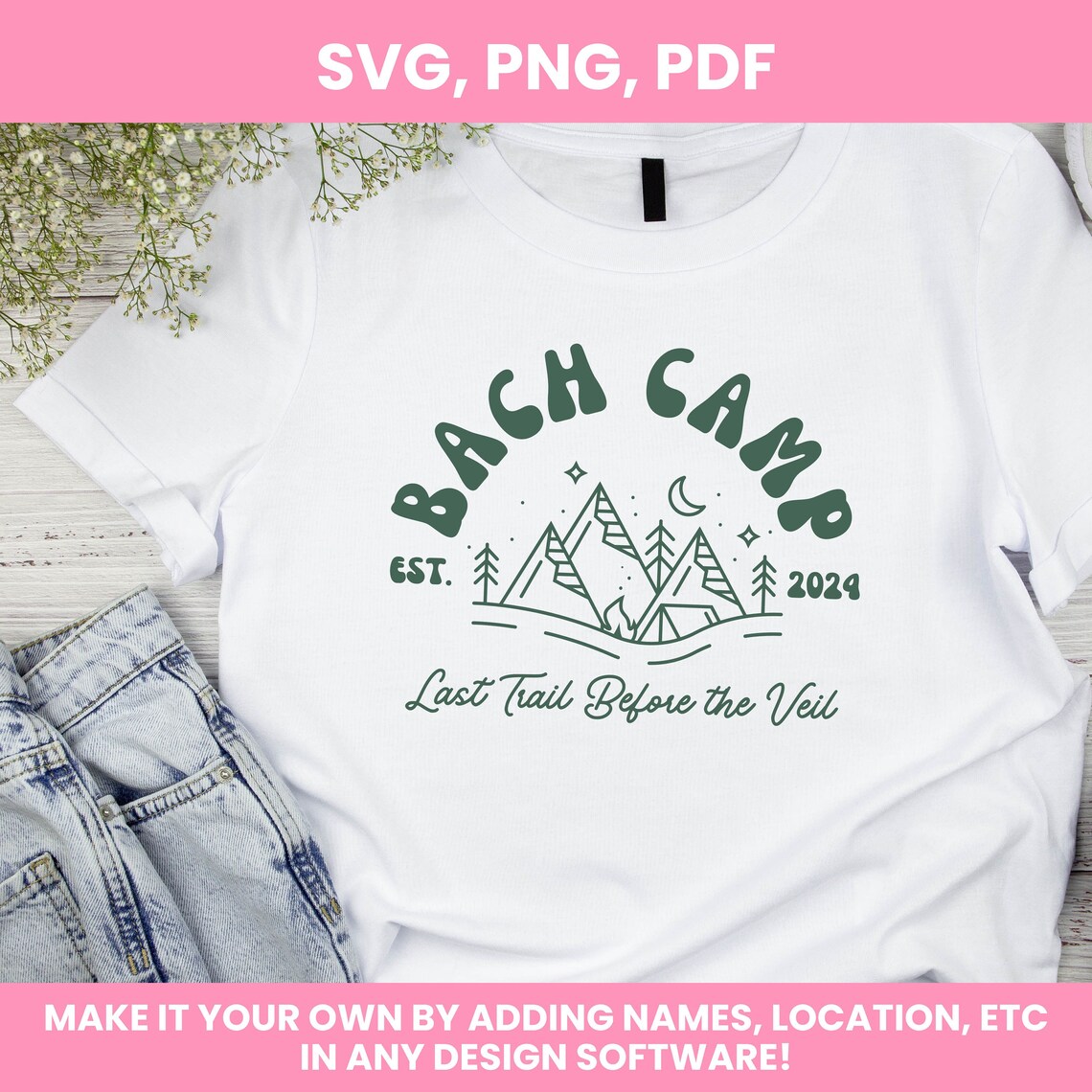 Bach Camp Logo Cut File PNG SVG Camp Bach Logo Bachelorette Party Camp ...