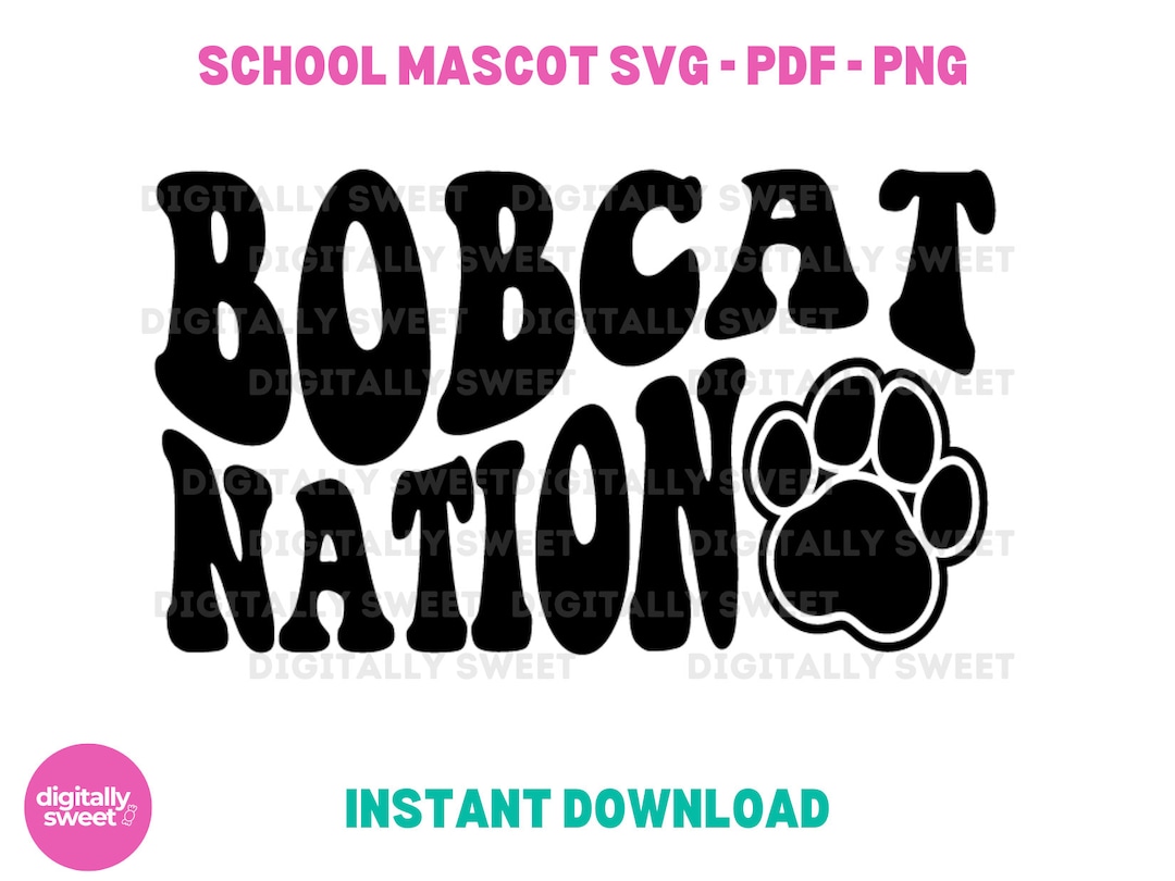 Bobcat Nation Retro Disco Cowboy Font Bubble Letters SVG PNG PDF ...
