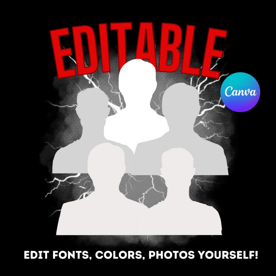 Editable Bootleg Rap Tee Template Custom Photo Birthday Concert Shirt ...