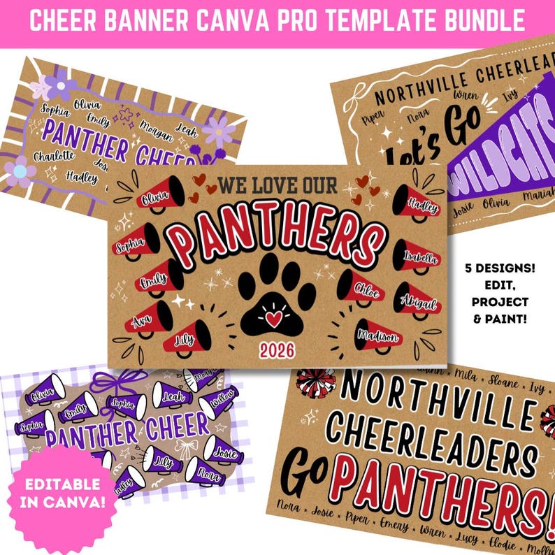 Cheer Team Senior Night Banner Template: Canva DIY Project (digital ...