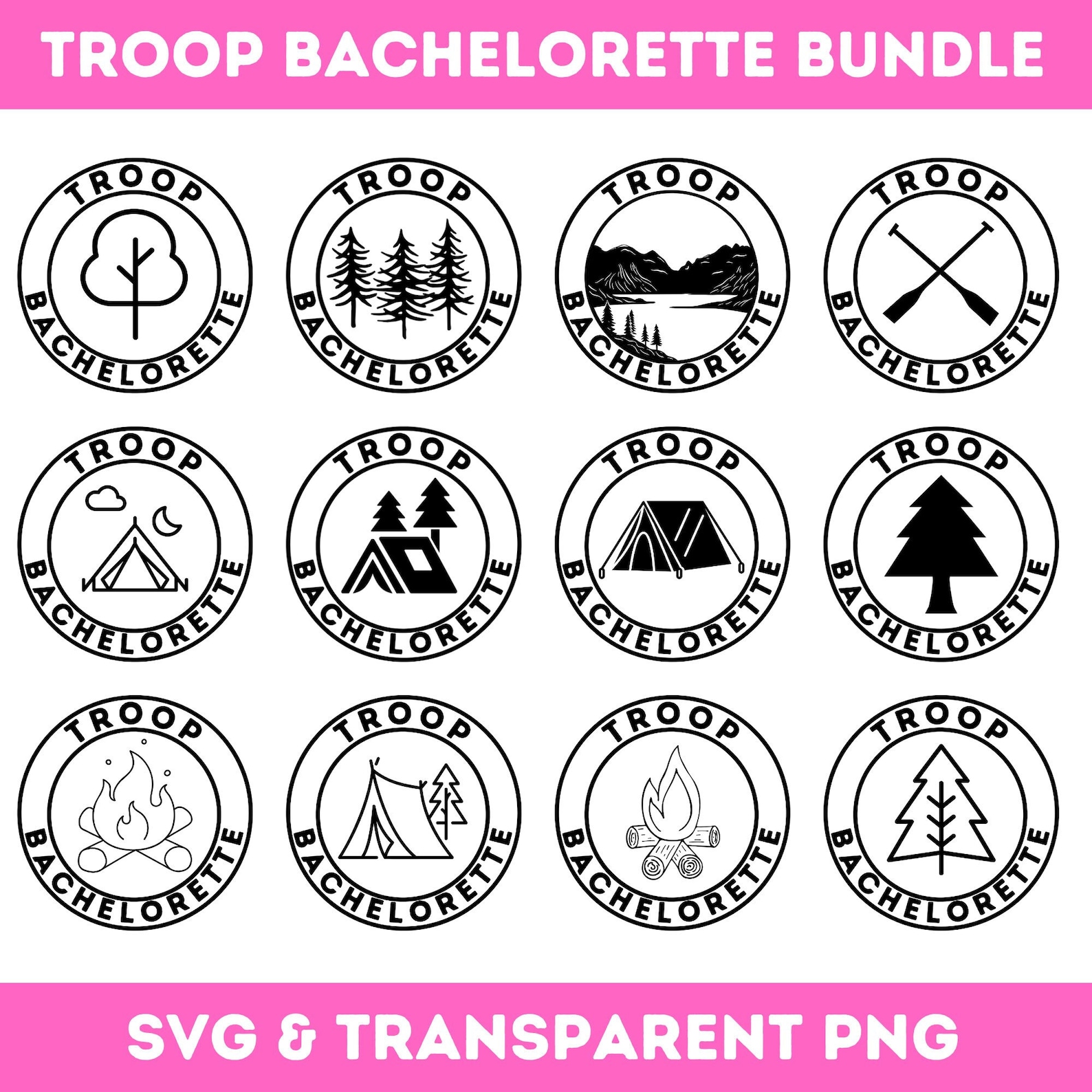 Troop Bachelorette Camp Logo SVG PNG Camp Bach Logo Bachelorette Party ...