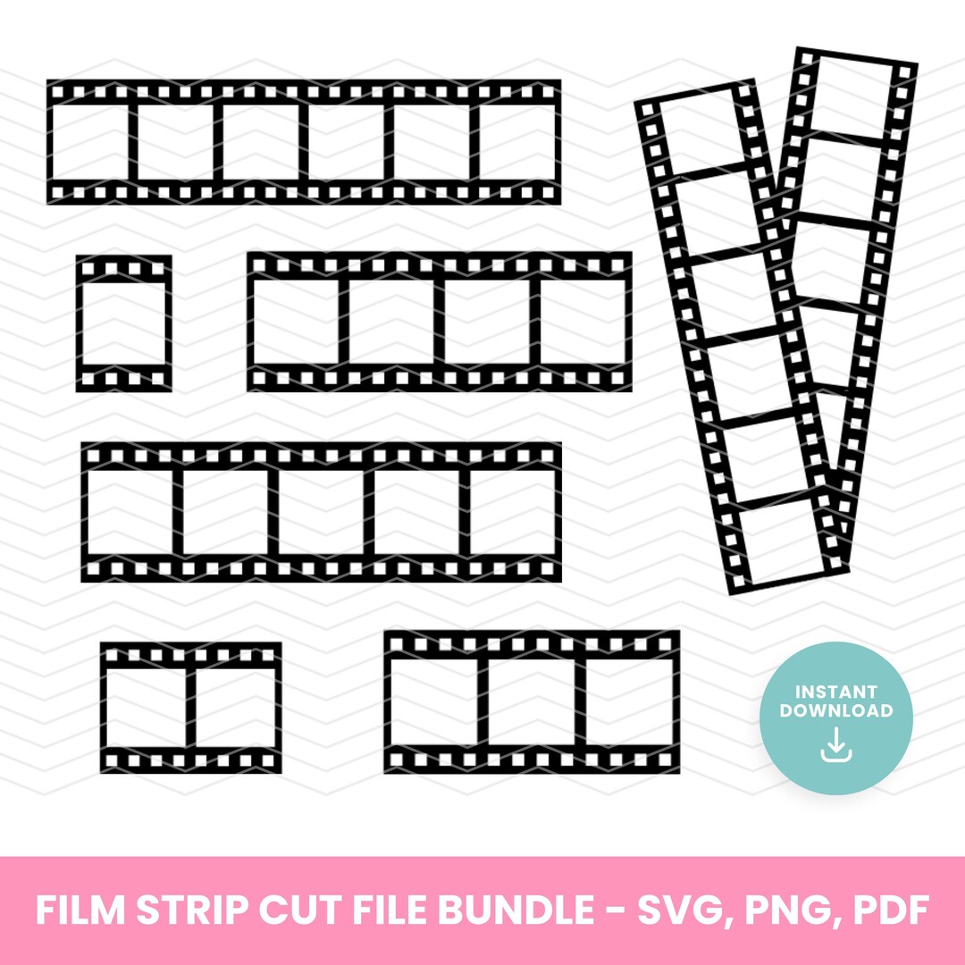 Photo Film Strip SVG Bundle Cut File Film Reel Shape Clipart Bundle ...