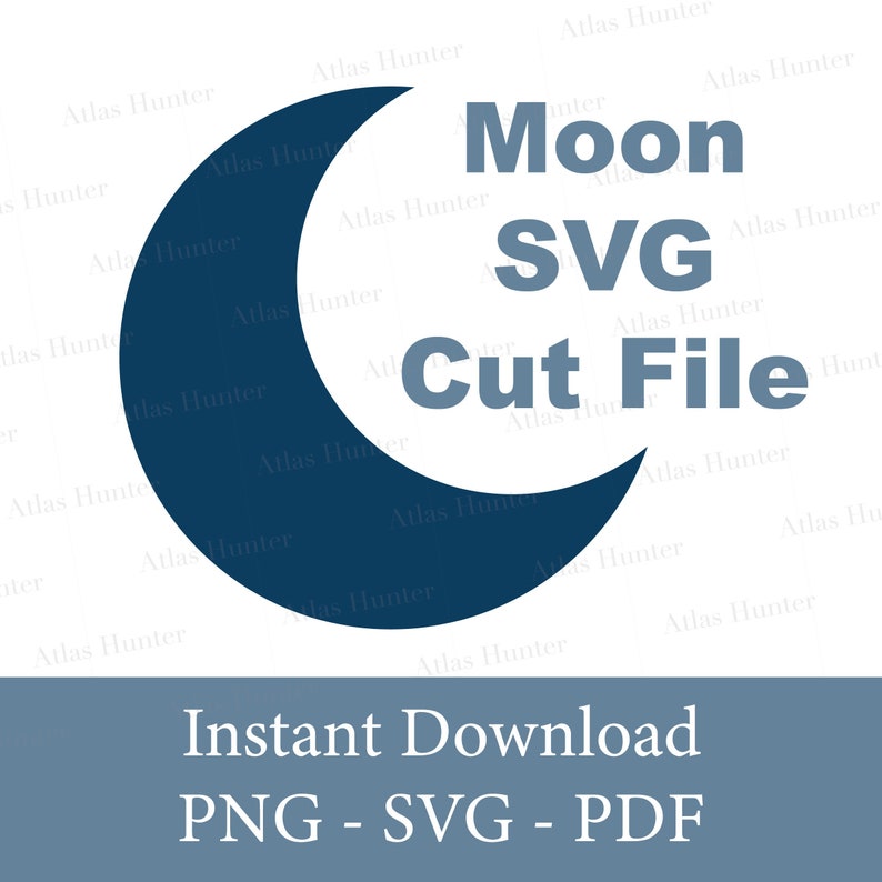 Crescent Moon Sliver Cricut SVG Cut File Instant Download PNG PDF Lunar ...