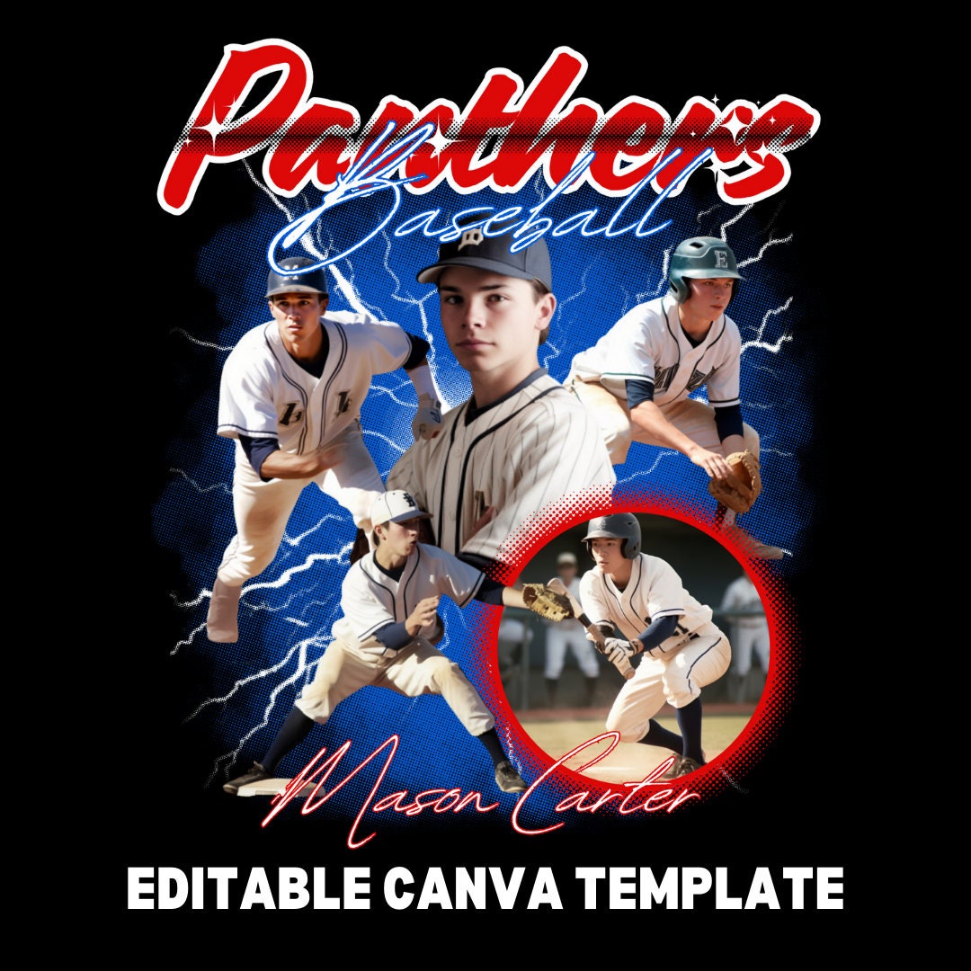 Bootleg Baseball Rap Tee Template Bundle Custom Photo Birthday Concert ...