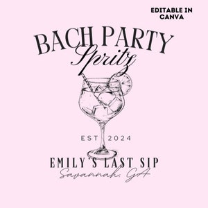 Bach Party Logo Template Editable Social Club Logo Girls Club for ...