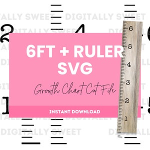 Growth Ruler SVG Kid Growth Chart Cut File Ruler SVG File Measuring ...