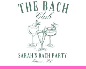 The Beach Club Logo Customized Logo for Bachelorette Party Logo Bridal ...