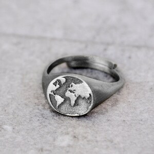 World Map Ring,signet Ring Men, Globe Ring, Mens Ring, Boyfriend Gift ...