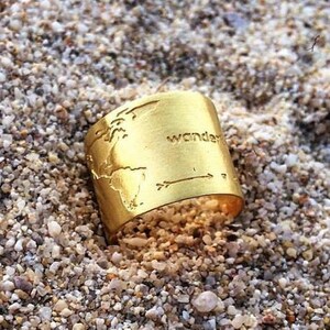 World Map Ring, Gift for Women, Travel Ring, Travel Gift, Map Ring ...