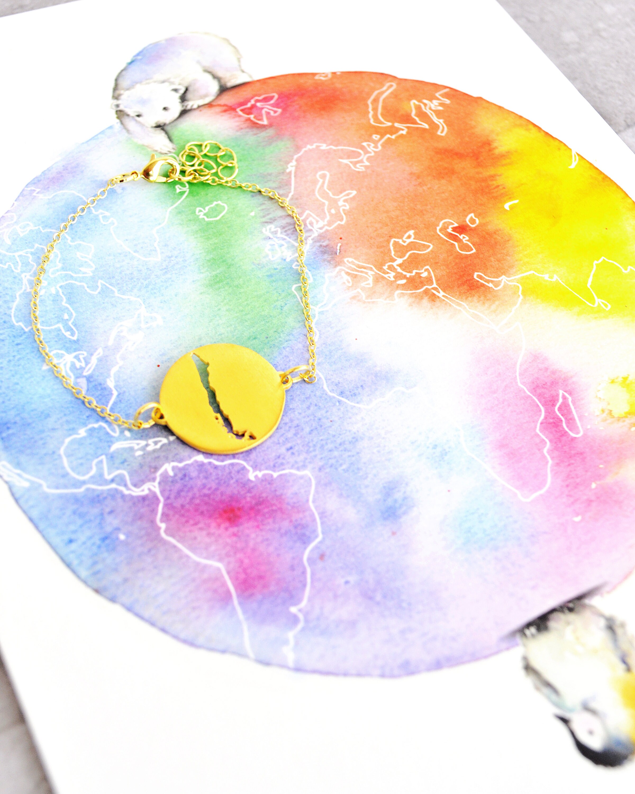Chile Bracelet / Map of Chile / Chile Map / Chile - Etsy Hong Kong