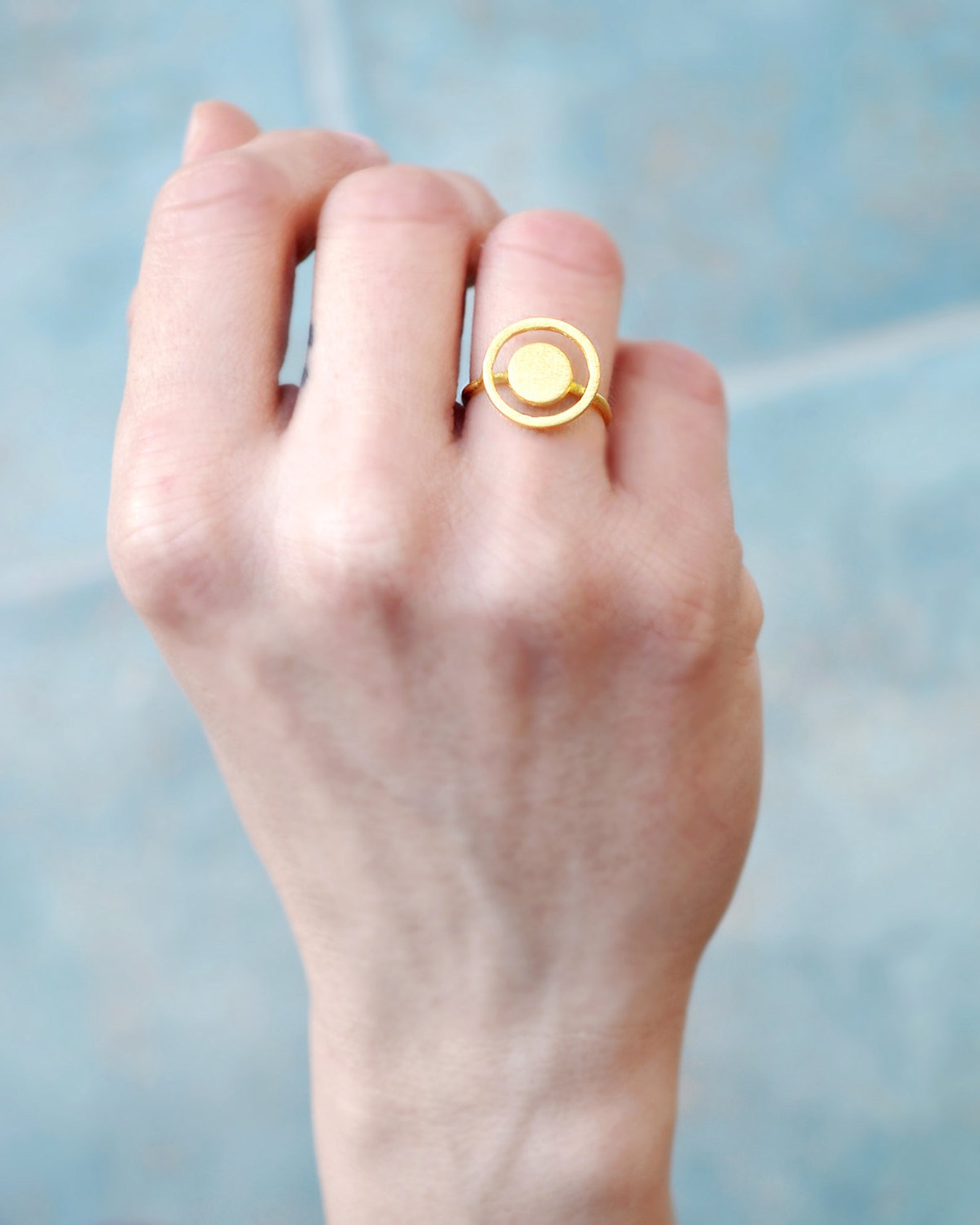 Round Ring/Circle Ring/Geometry Jewelry/Geometry | Etsy